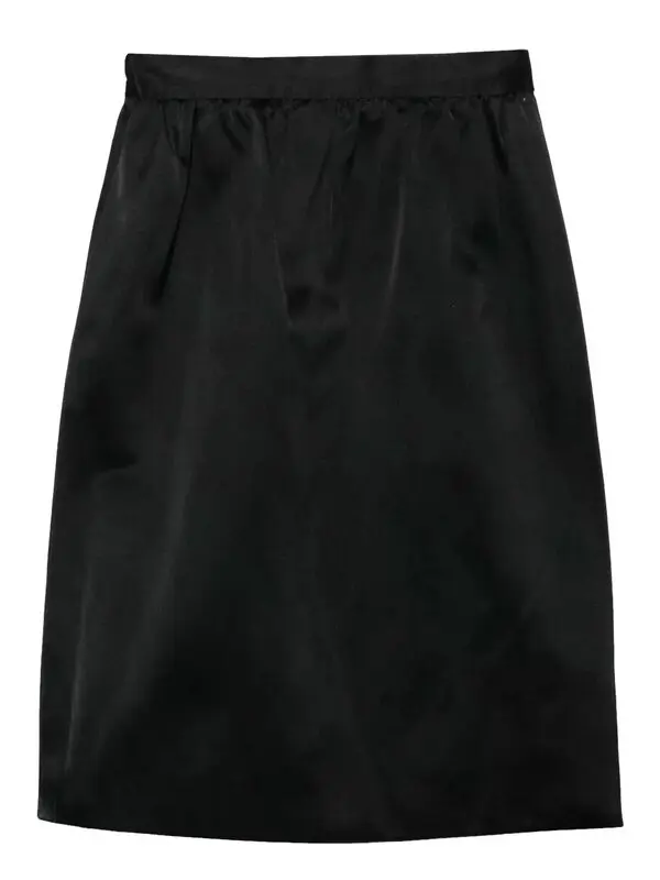 Saint Laurent 1970s Duchess-satin Midi Skirt - Black