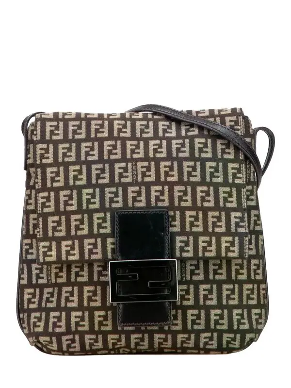 Fendi Zucchino Canvas Crossbody Bag - Brown