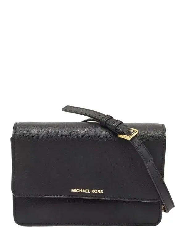 Michael Kors Leather Crossbody Bag - Black