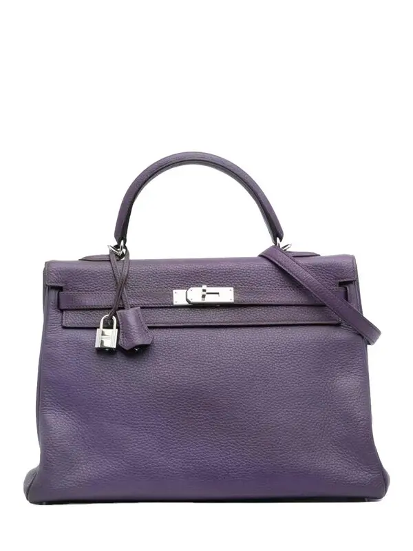 Hermès Togo Kelly Ii Retourne 35 Satchel - Purple