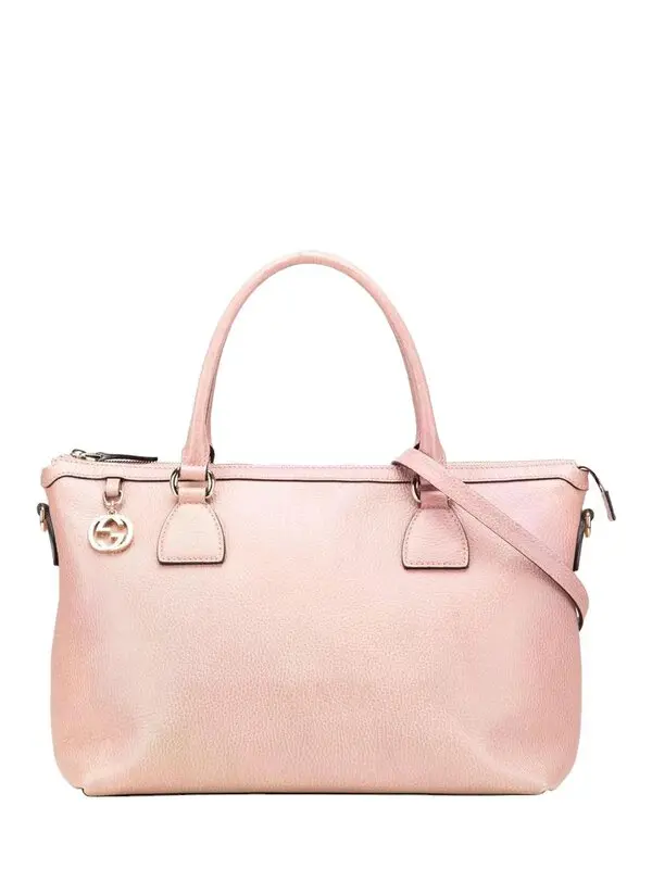 Gucci 2000-2015 Calfskin Gg Charm Satchel - Pink