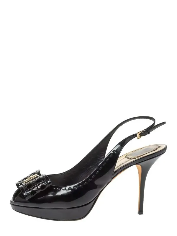 Dior Slingback Bow Pumps - Black