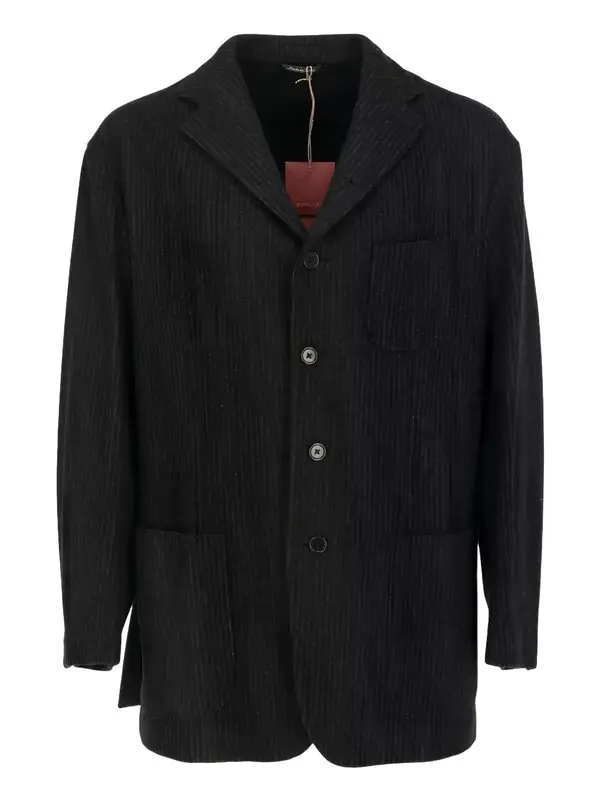 ROMEO GIGLI 1990s Striped Blazer - Black