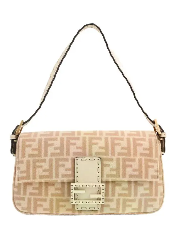 Fendi 2010s Ff Motif Baguette Shoulder Bag - Neutrals