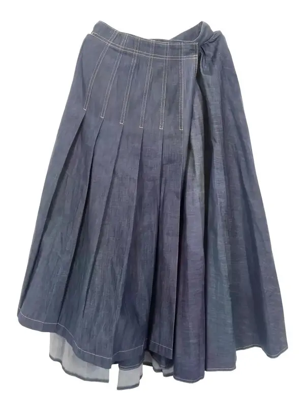 Dior 2010s Denim Wrap Skirt - Blue