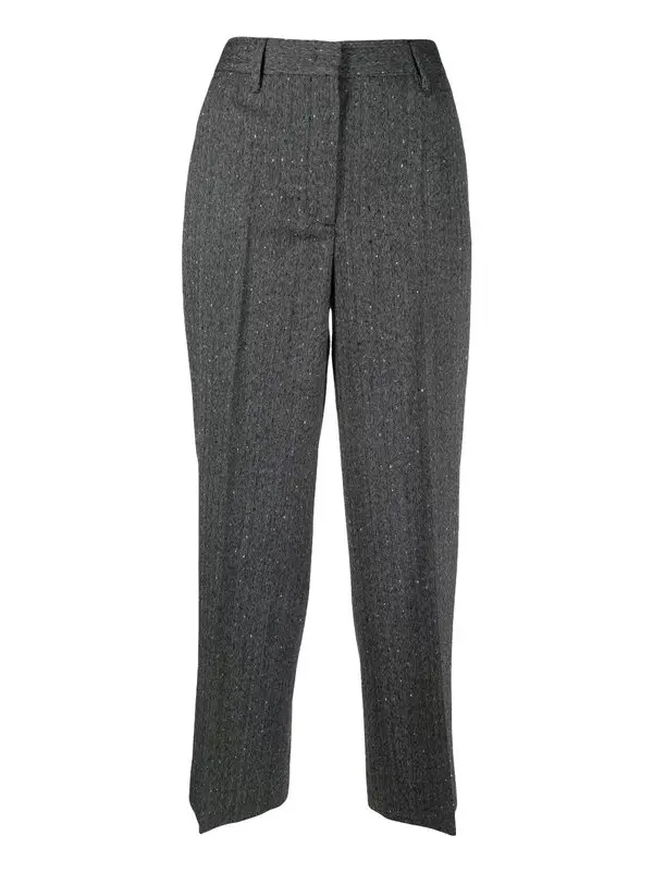 Prada 2010s Cropped Tailored Trousers - Grey