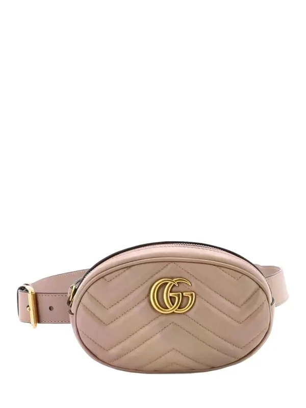 Gucci Gg Marmont Matelasse Leather Belt Bag - Neutrals
