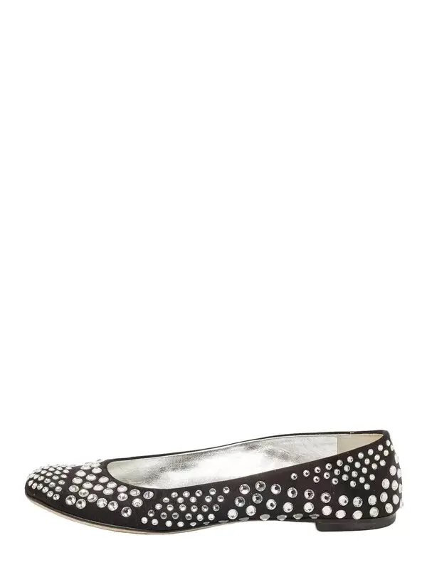 GIUSEPPE ZANOTTI Crystal-embellished Ballet Flats - Black