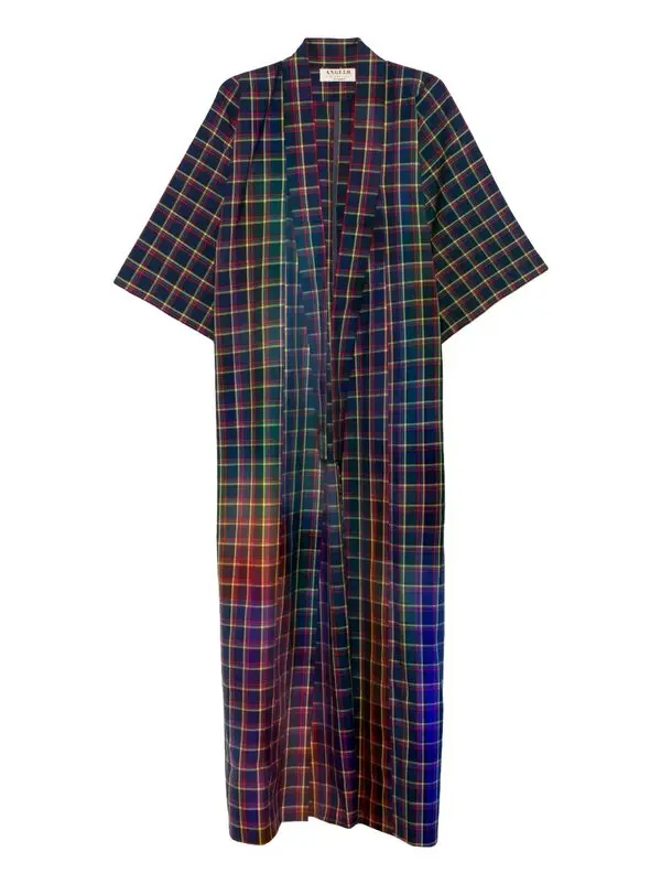 A.N.G.E.L.O. VINTAGE CULT 1970s Checked Kimono - Blue