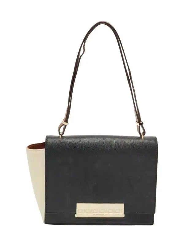 Carolina Herrera Leather Flap Bag - Black