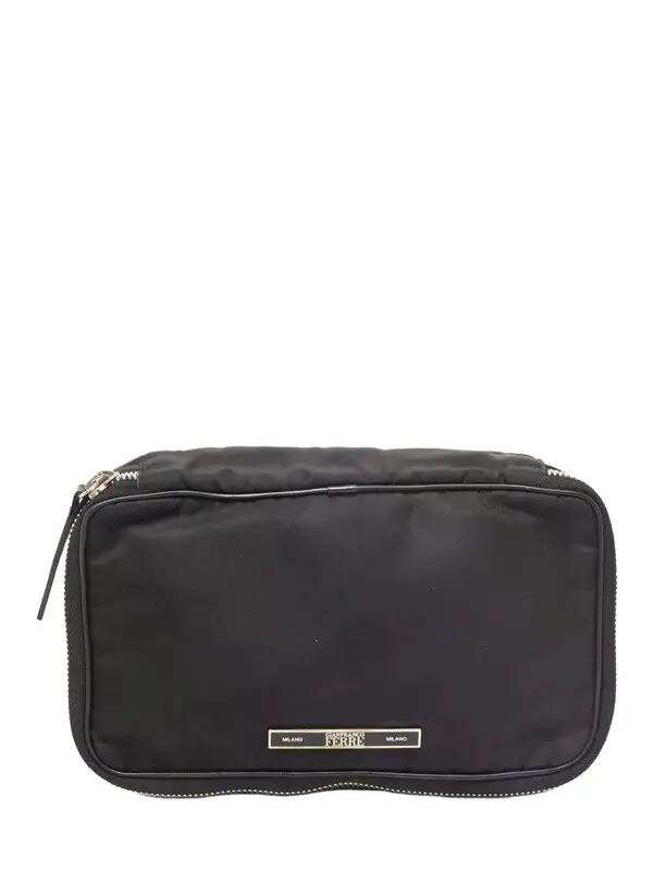 Gianfranco Ferre Rectangular Zip Clutch Bag - Black