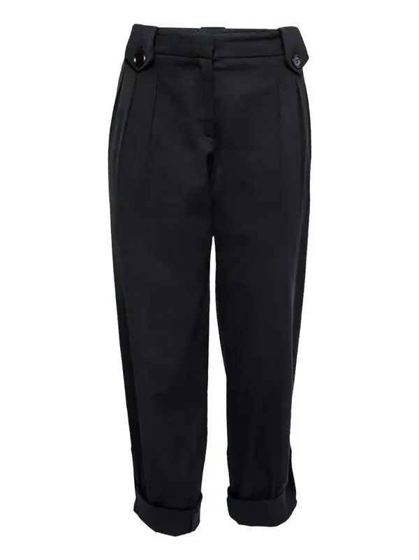 Moschino Turn-up Pleated Trousers - Black