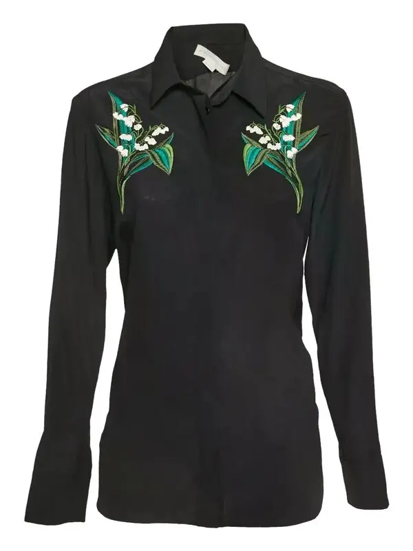 Stella McCartney Floral-embroidered Shirt - Black