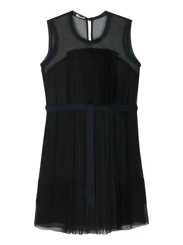 Miu Miu 2010 Pleated Silk Minidress - Black