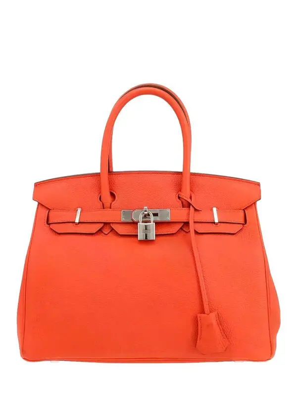 Hermès Leather Top Handle Bag - Orange