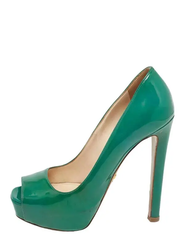 Prada Patent-finish Stiletto Pumps - Green