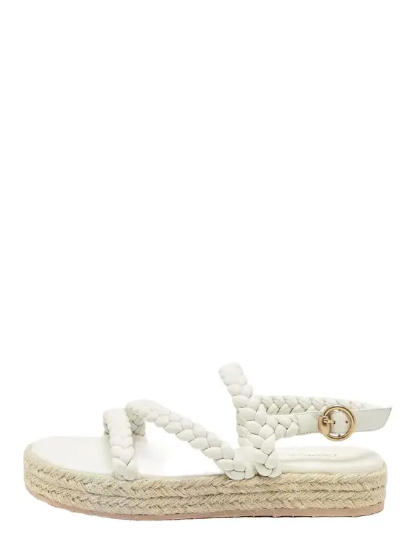 GIANVITO ROSSI 30mm Braided Raffia Sandals - White