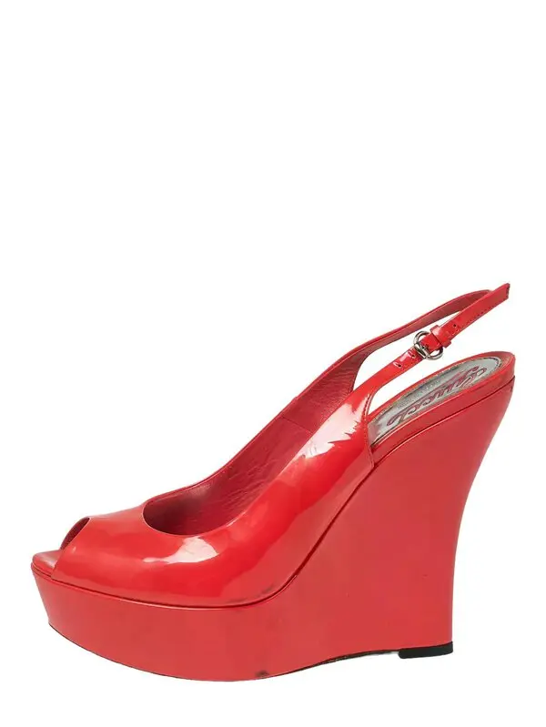 Gucci 125mm Leather Slingback Pumps - Red