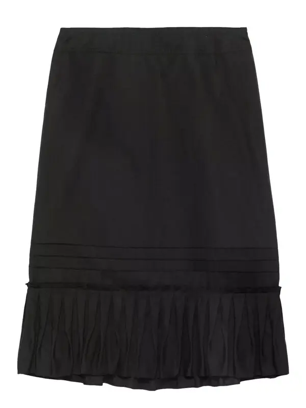 Prada 2000s Hem-pleated Skirt - Black