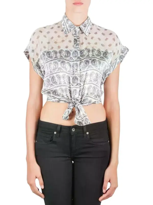 Pierre Balmain Paisley-print Silk Top - White