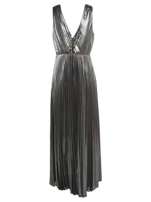 Aidan Mattox Pleated Maxi Dress - Grey