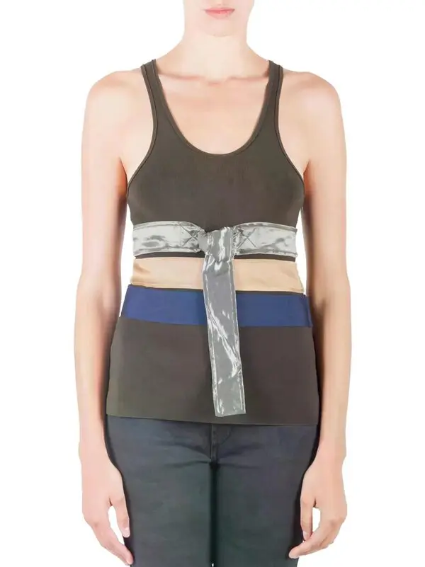 Celine Racerback Belted Top - Brown