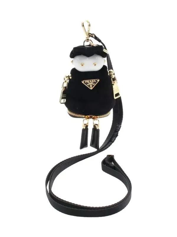 Prada Robot Velvet Bag Charm - Black