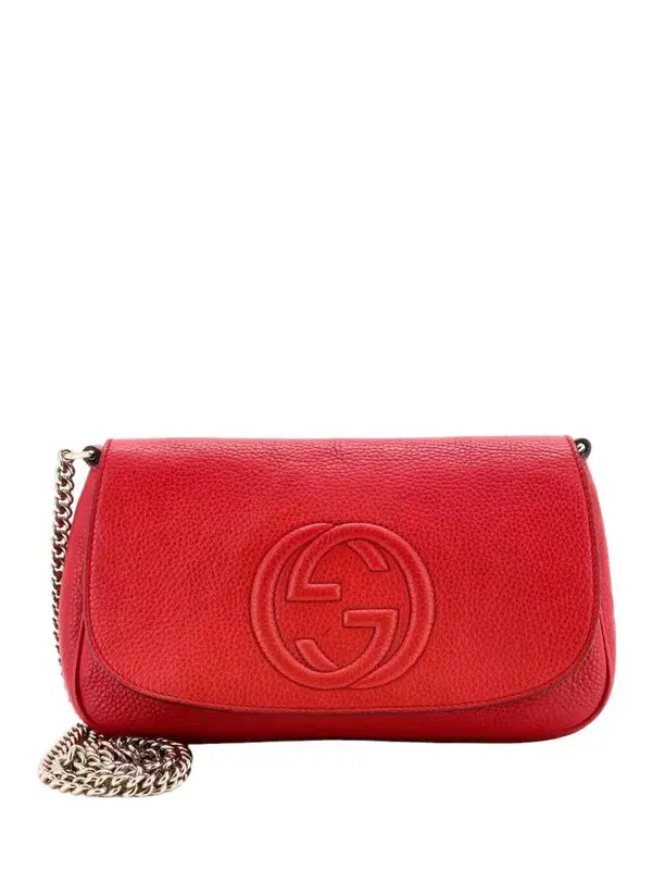 Gucci Soho Chain Leather Crossbody Bag - Red
