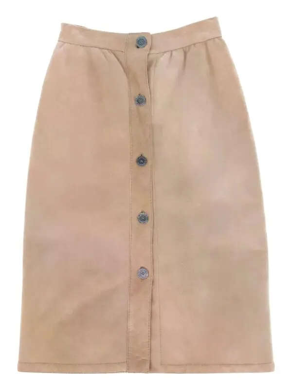 Hermès 2000s Suede Skirt - Neutrals