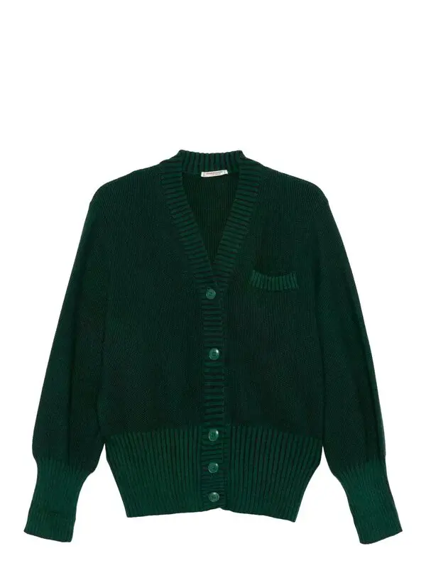 Saint Laurent 1980s Virgin Wool Cardigan - Green