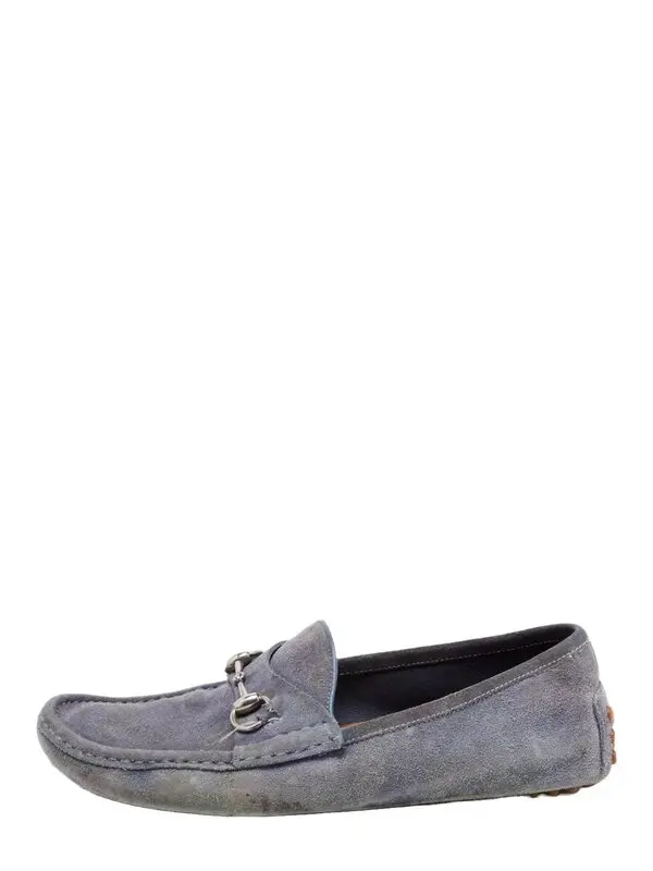 Gucci Horsebit-detail Suede Loafers - Blue
