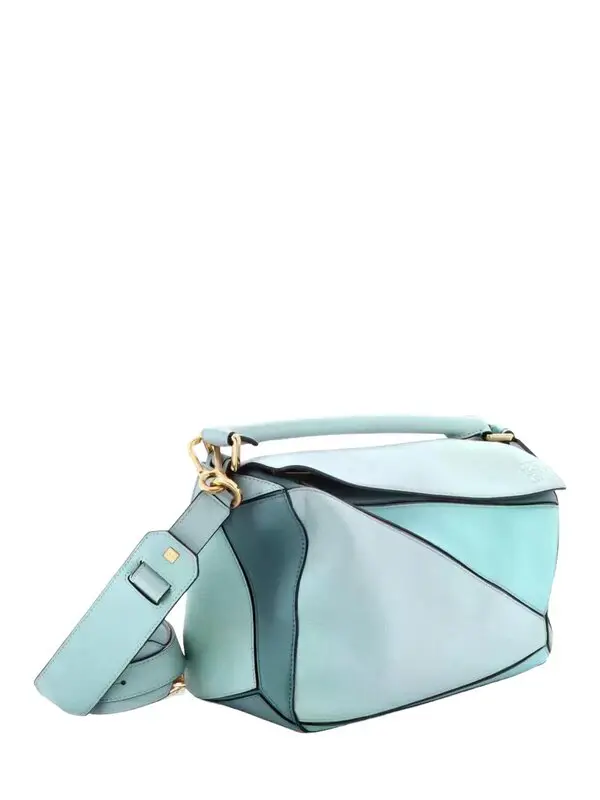 Loewe Puzzle Bag Leather Shoulder Bag - Blue