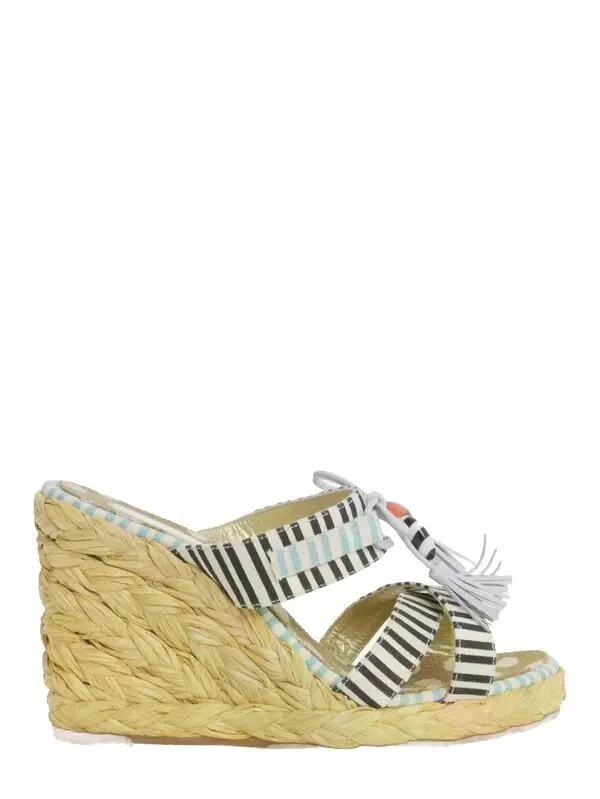 Christian Lacroix 110mm Striped Sandals - White