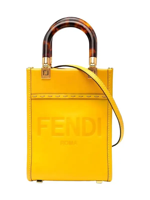 Fendi Mini Sunshine Shopper Tote Satchel - Yellow
