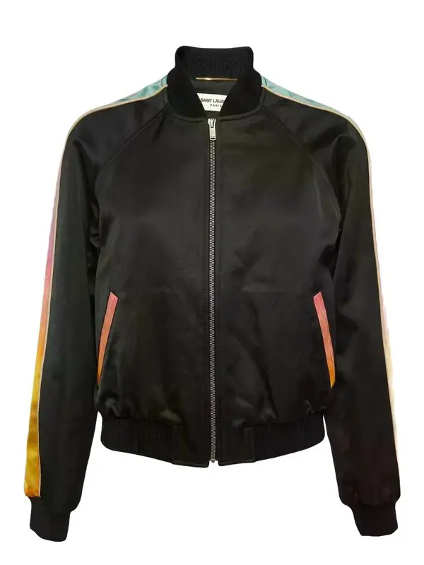 DAVID MORRIS Side-stripe Bomber Jacket - Black