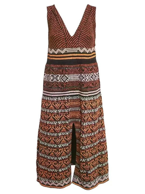 Missoni Geometric-pattern Knit Dress - Metallic