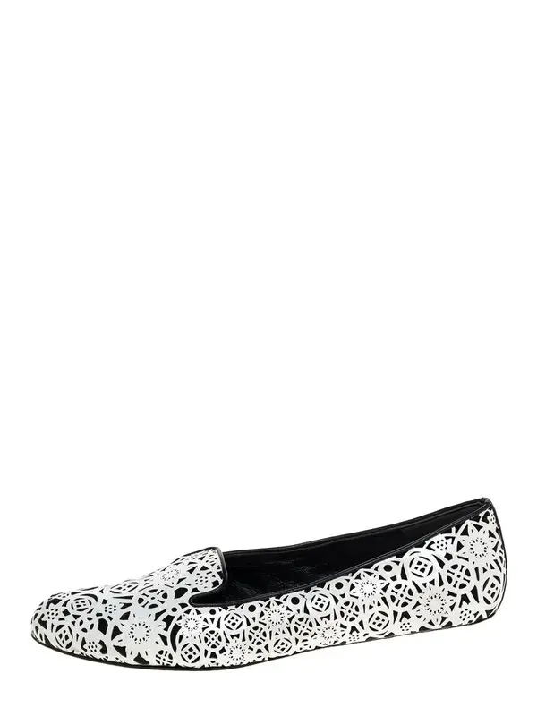 Alexander McQueen Lace-cut Ballet Flats - White