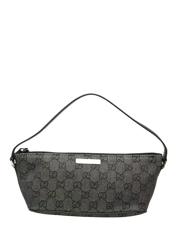 Gucci Gg Denim Boat Shoulder Bag - Grey