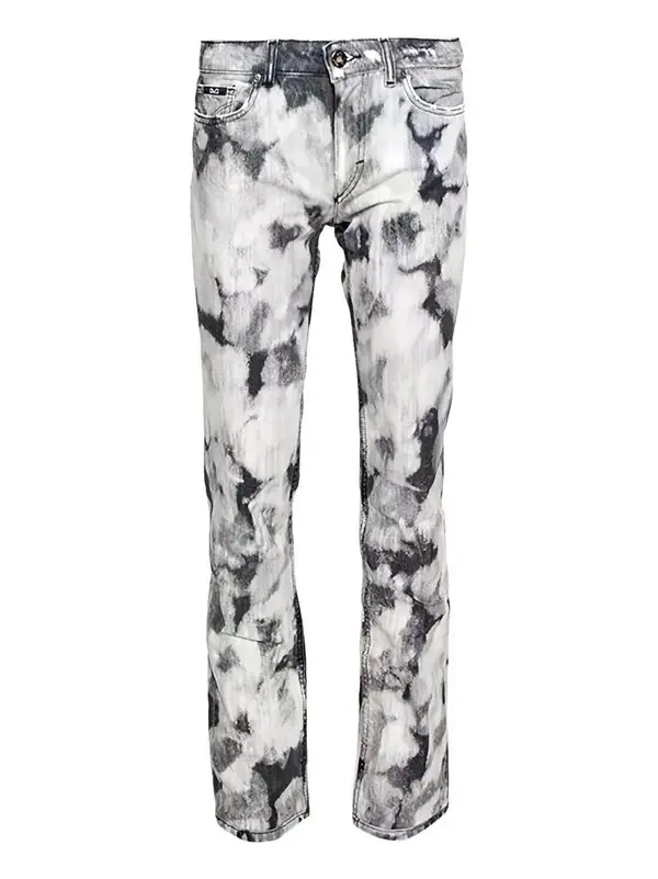Dolce & Gabbana Floral-print Jeans - Grey
