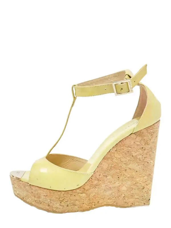 JIMMY CHOO 130mm Patent Wedged Sandals - Green