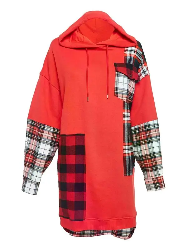 Alexander McQueen Cotton Hooded Dress - Red
