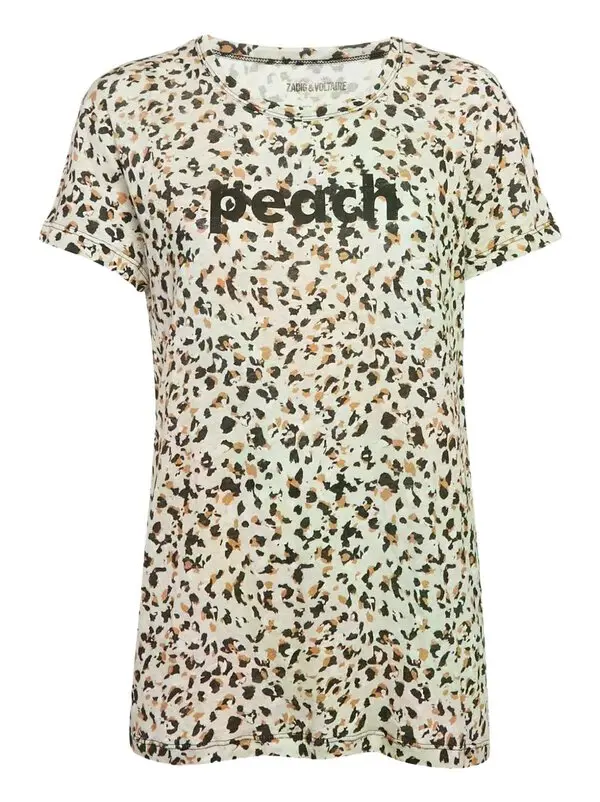 Zadig&Voltaire Leopard-print Linen T-shirt - Neutrals
