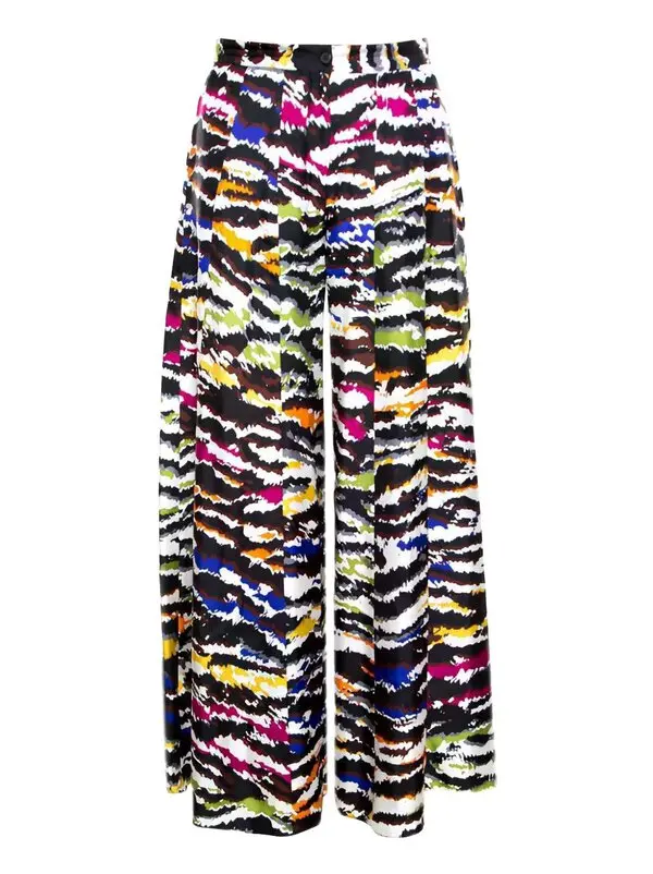 Missoni Pleated Printed Trousers - Black