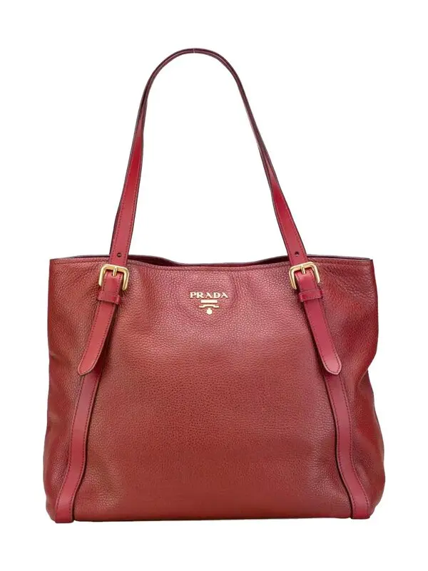 Prada Vitello Daino Shopping Tote Bag - Red