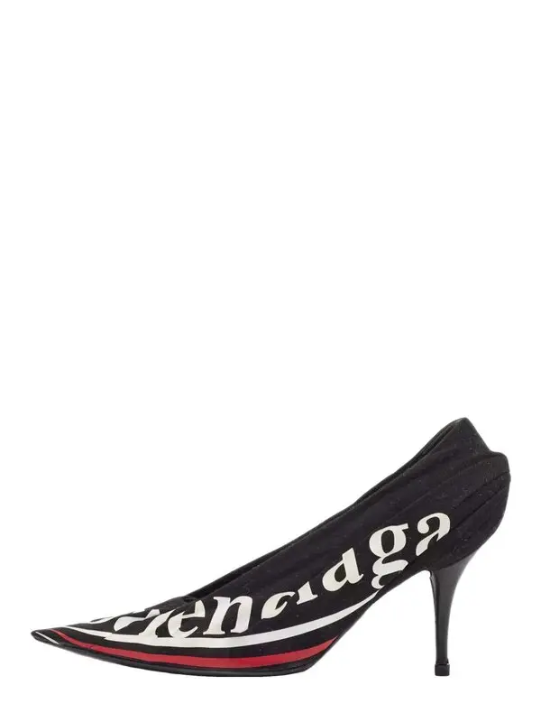 Balenciaga Logo-print Stiletto Pumps - Black