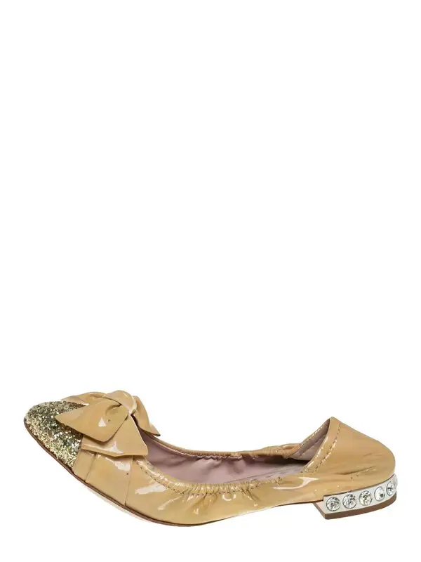 Miu Miu Bow-embellished Ballet Flats - Neutrals