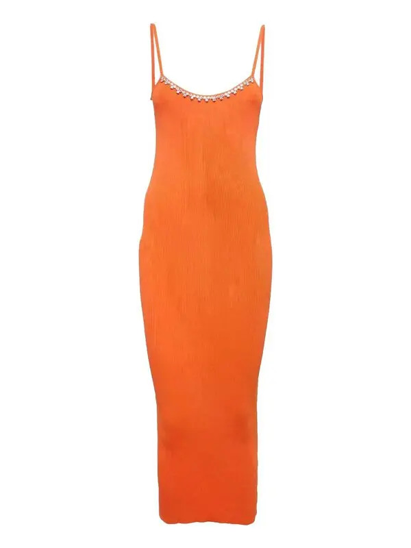 AREA Crystal-embellished Dress - Orange