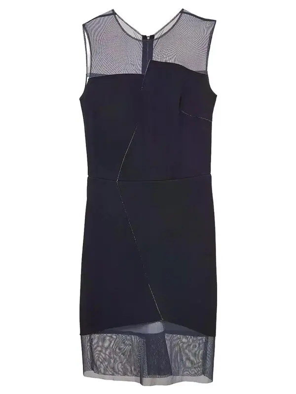 Sandro Mesh-panel Dress - Blue