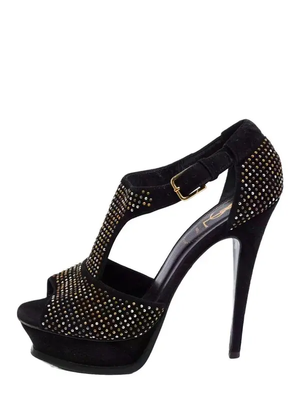 Saint Laurent Stud-embellished Sandals - Black