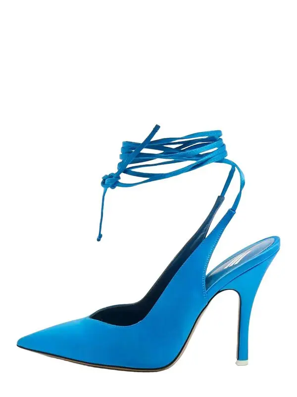 Attico 120mm Satin Lace-up Pumps - Blue